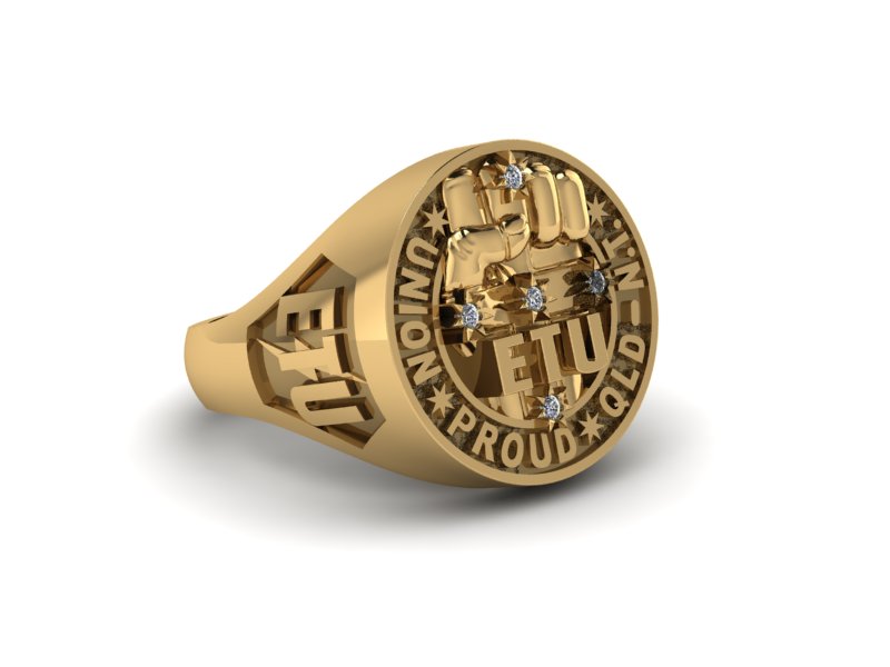 ETU QLD-NT Members Ring, 20mm with Diamonds – Little Gem Jewellery