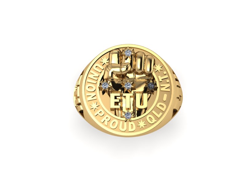 ETU QLD-NT Members Ring, 20mm with Diamonds – Little Gem Jewellery